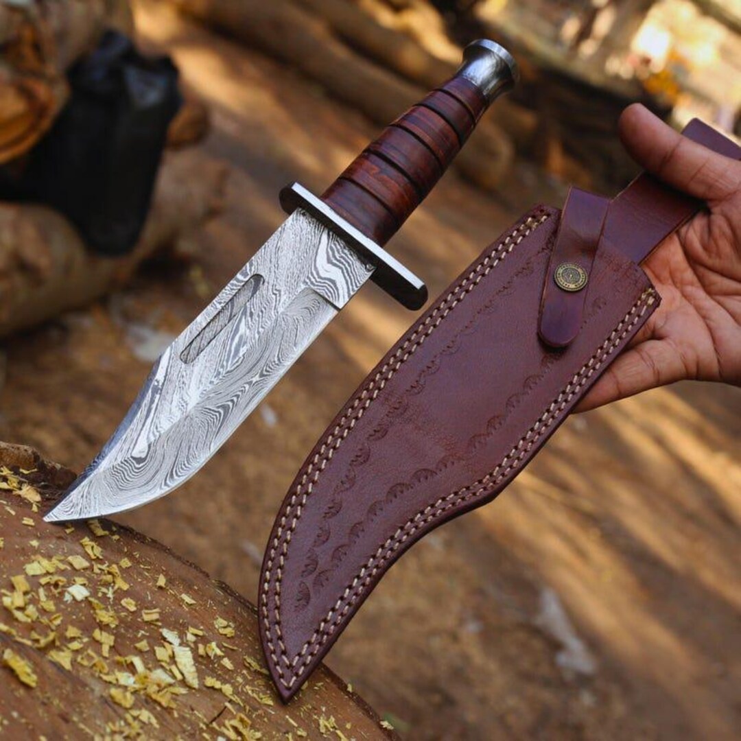 Personalized Engrav Bowi Knife, Handforged Damascus Steel Knifes ...