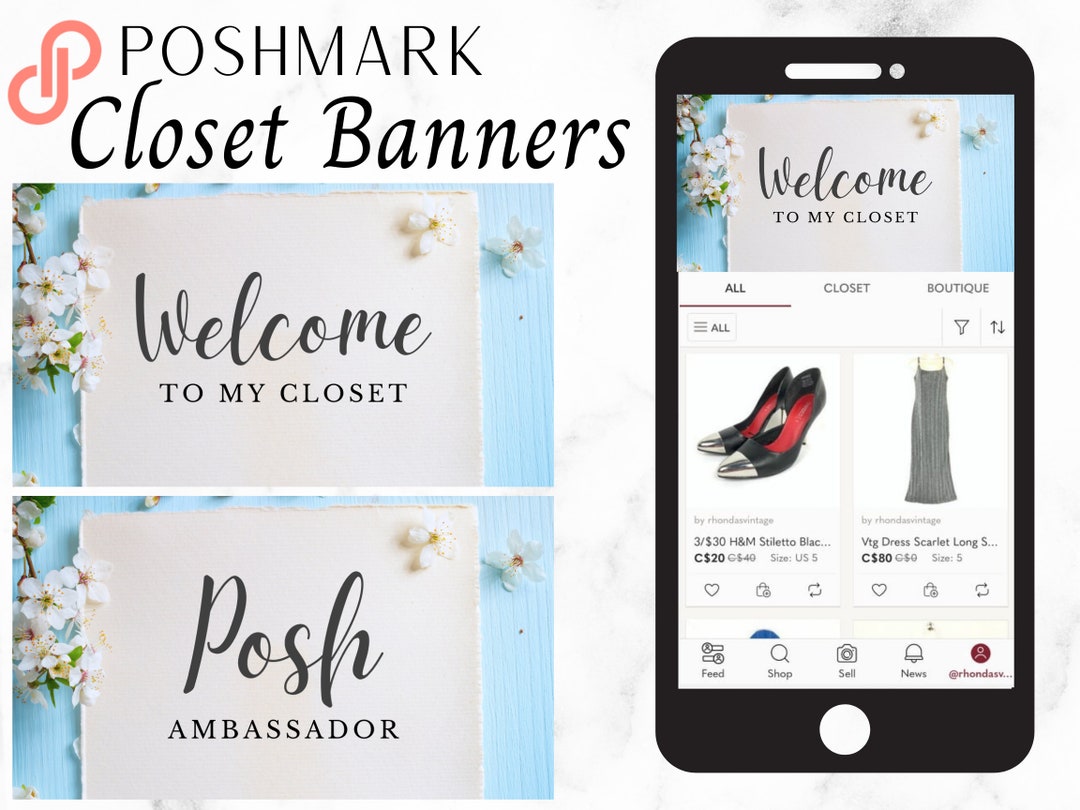 Poshmark Closet Banner, Posh Ambassador Closet Welcome Sign | Blue ...