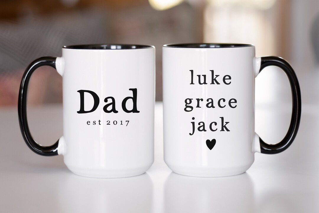 Custom Dad Mug Dad Mug With Kids Names Father's Day Mug Personalized ...