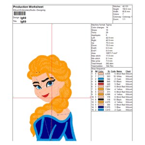 Frozen Elsa Embroidery Design Digital File Embroidery Machine 4 Sizes ...