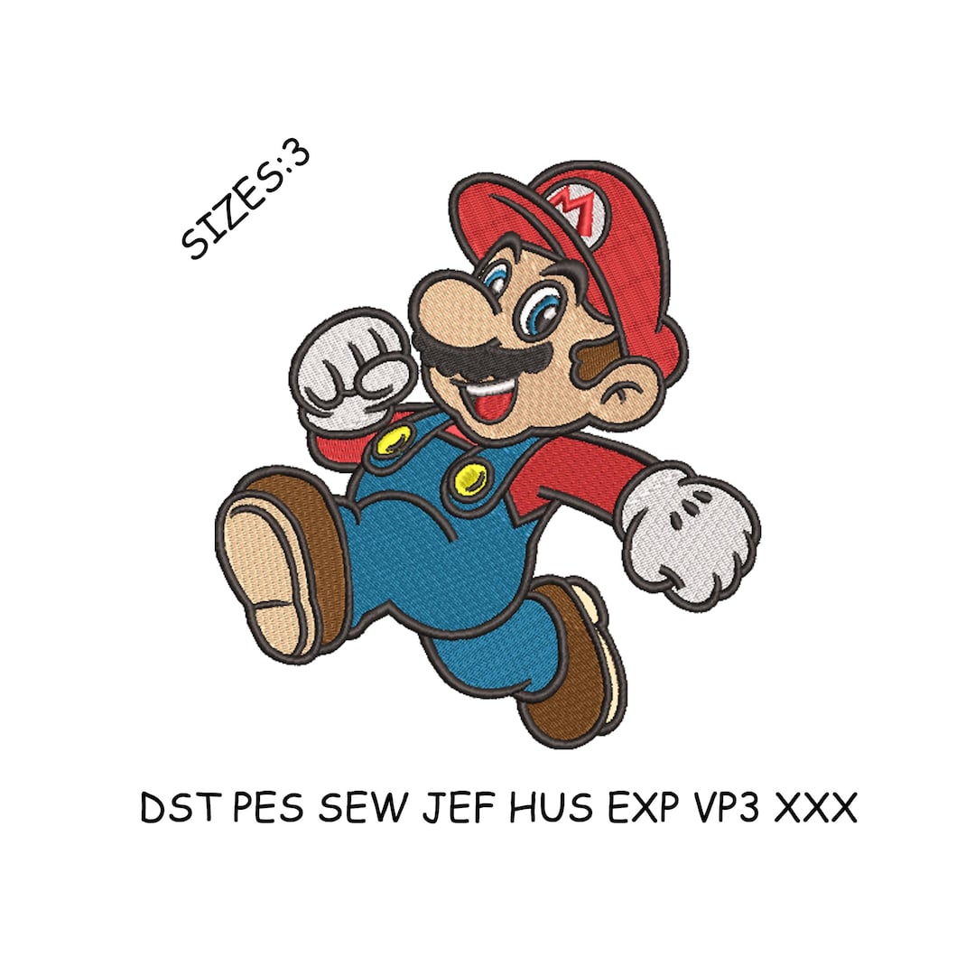 Super Mario Embroidery Design Computer Embroidery Fomrat's Digital File ...