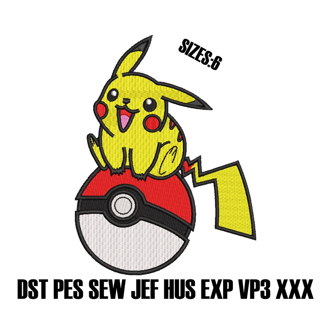 Pikachu Embroidery Design Pokemon Digital Embroidery File Machine ...
