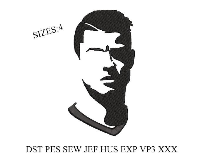 Ronaldo Portrait Embroidery Design Cristiano Ronaldo Soccer Stitch ...