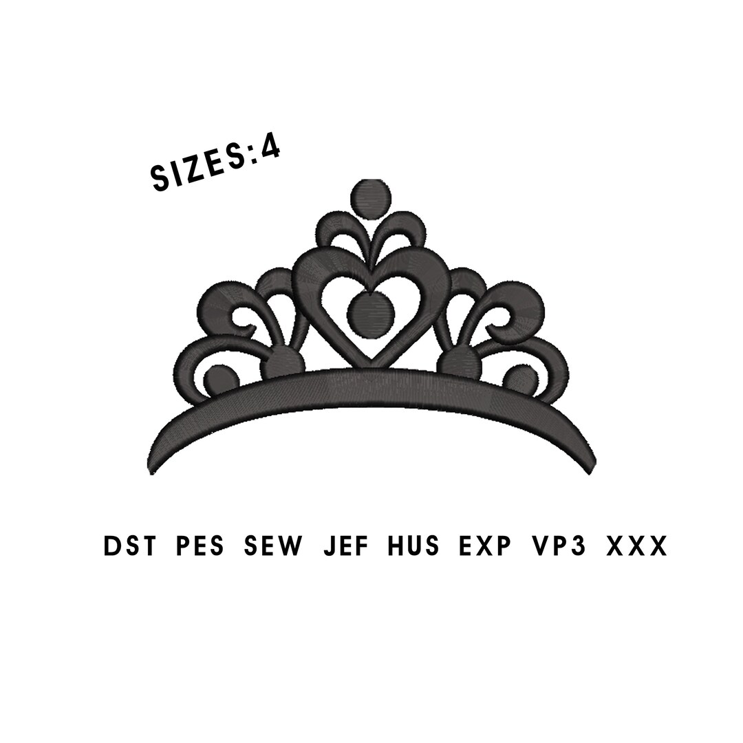 Crown Embroidery Design Princeses Princess Tiara Crown Embroidery ...