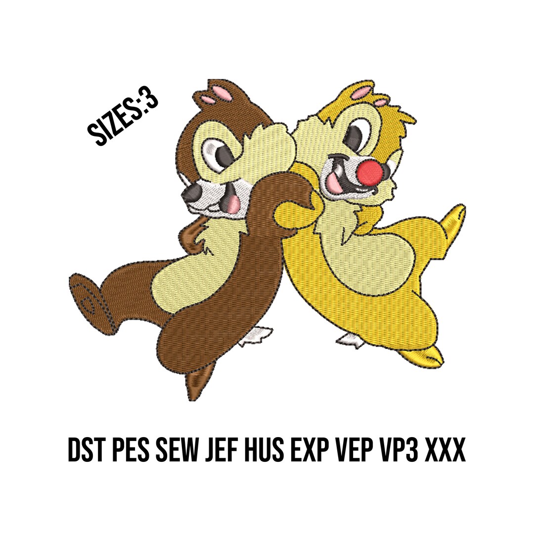 Chip and Dale Embroidery Design Computer Embroidery Machine Digital ...