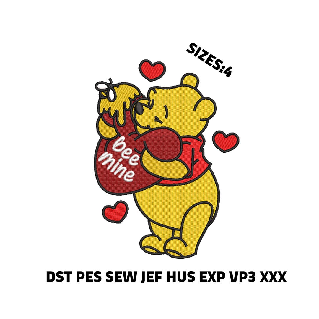 Bee Mine Pooh Embroidery Design: Winnie the Pooh (digital File) - Etsy