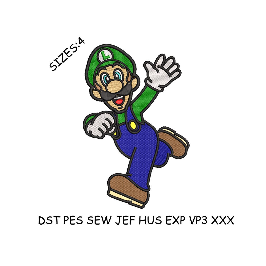 Luigi Super Mario Embroidery Design (digital File) - Etsy