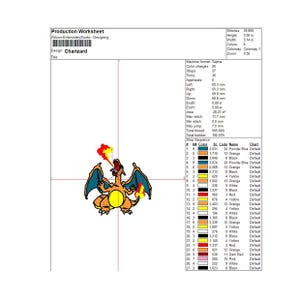 Charizard Embrodiery Design Digital File Computer Embroidery Format's ...