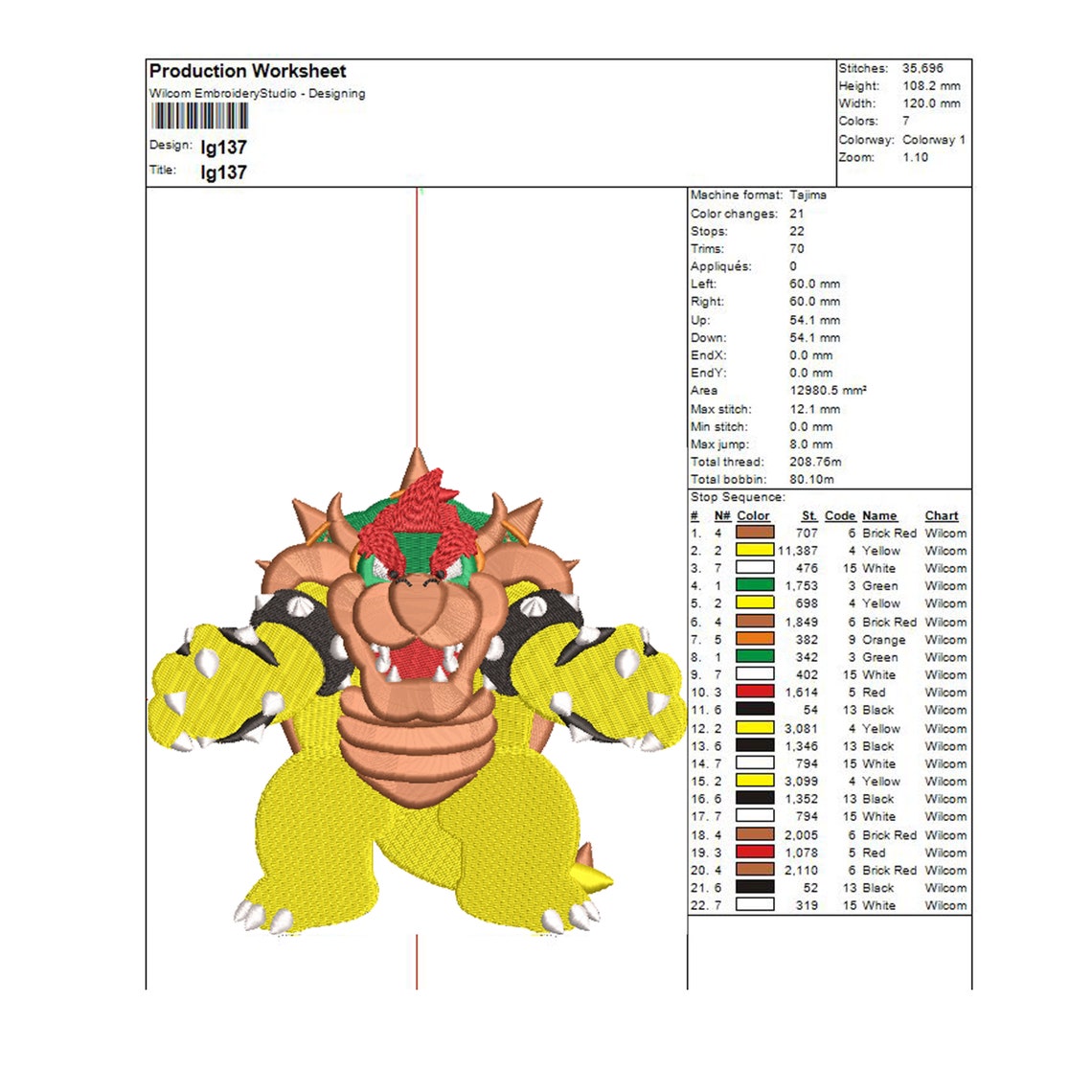 Super Mario Embroidery Design Digital File Computer Embroidery Machine ...