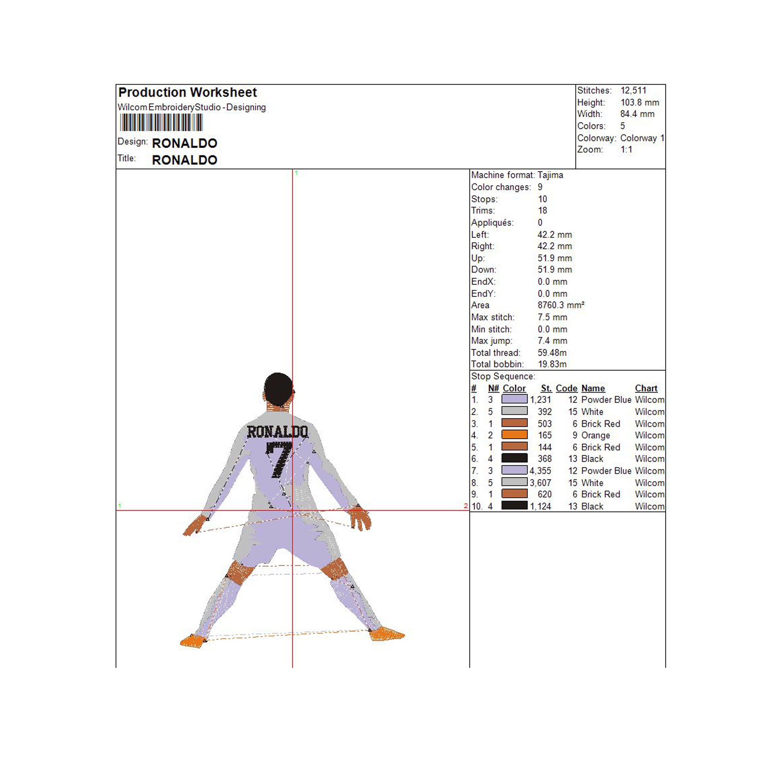 Cristiano Ronaldo Embroidery Design: 3 Sizes (digital File) - Etsy