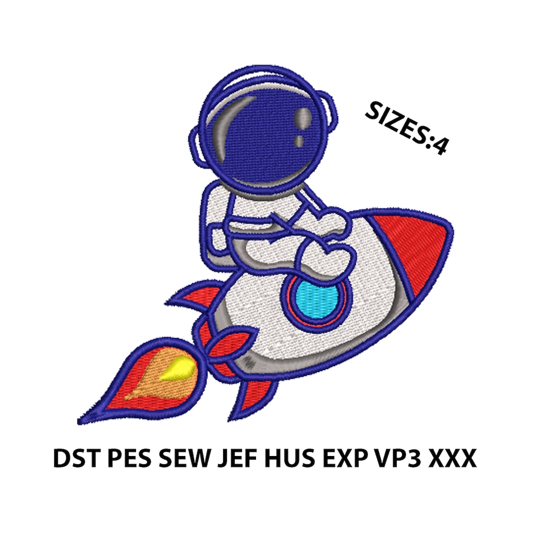 Astronaut Embroidery Design Rocket Astronaut Emboidery Computer ...