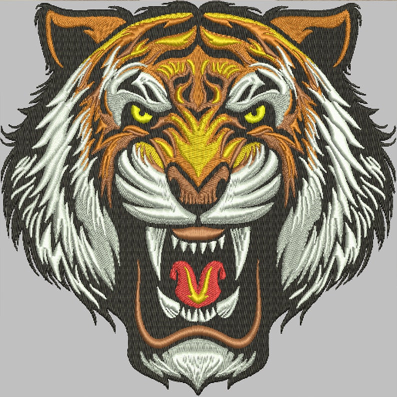 Tiger Embroidery Design Computer Embroidery Digital File Dst | Etsy