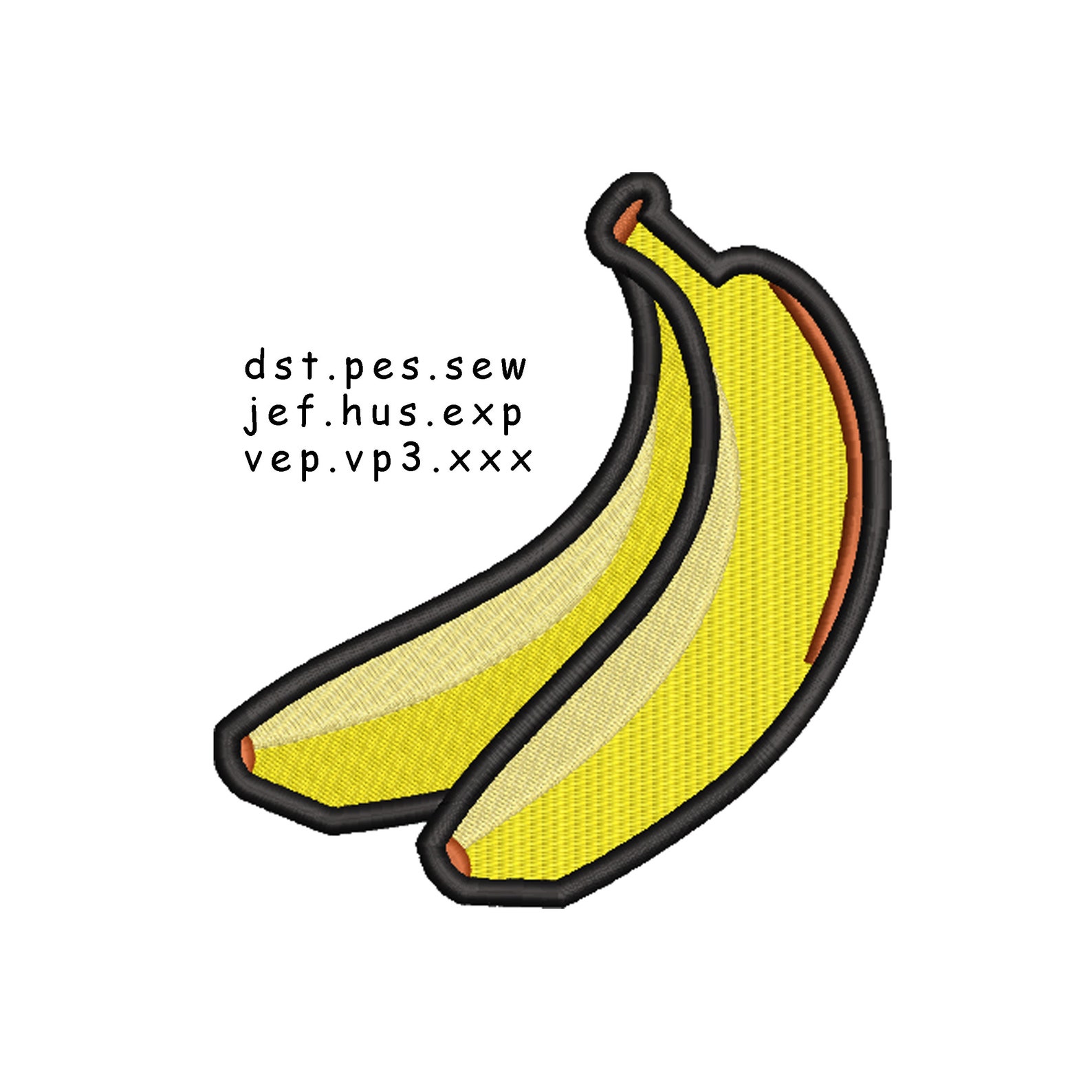Banana embroidery design digital file computer embroidery | Etsy