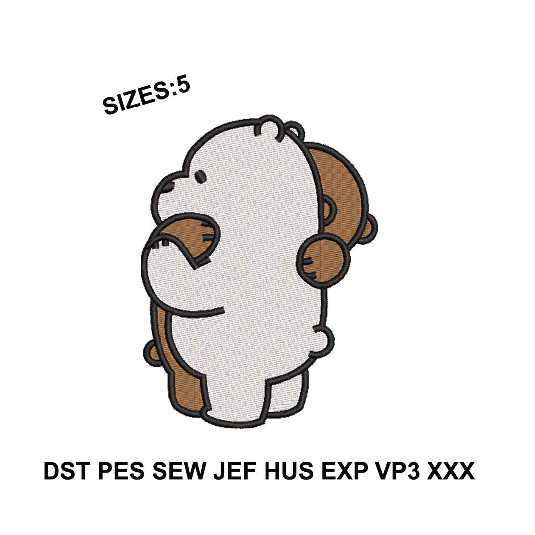 Friend Hug Embroidery Design Bear Hug Embroidery Digital Format's ...