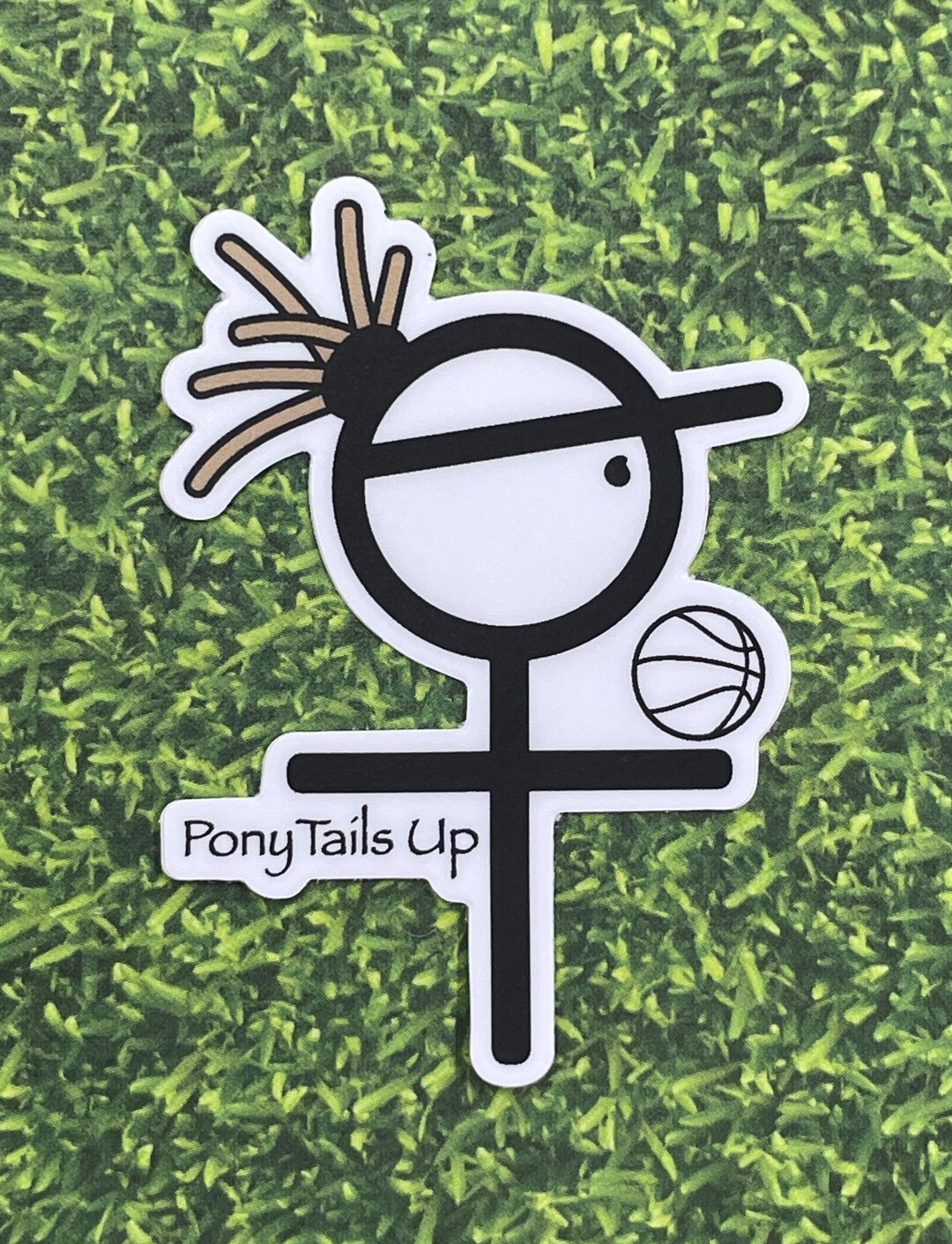 Basketball Sticker Decal, Pixie Hair Pony Tail - Etsy