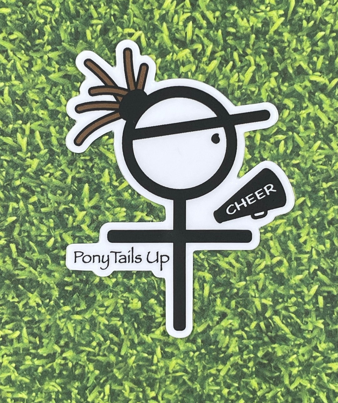 Cheer Sticker Decal, Pixie Hair Pony Tail - Etsy