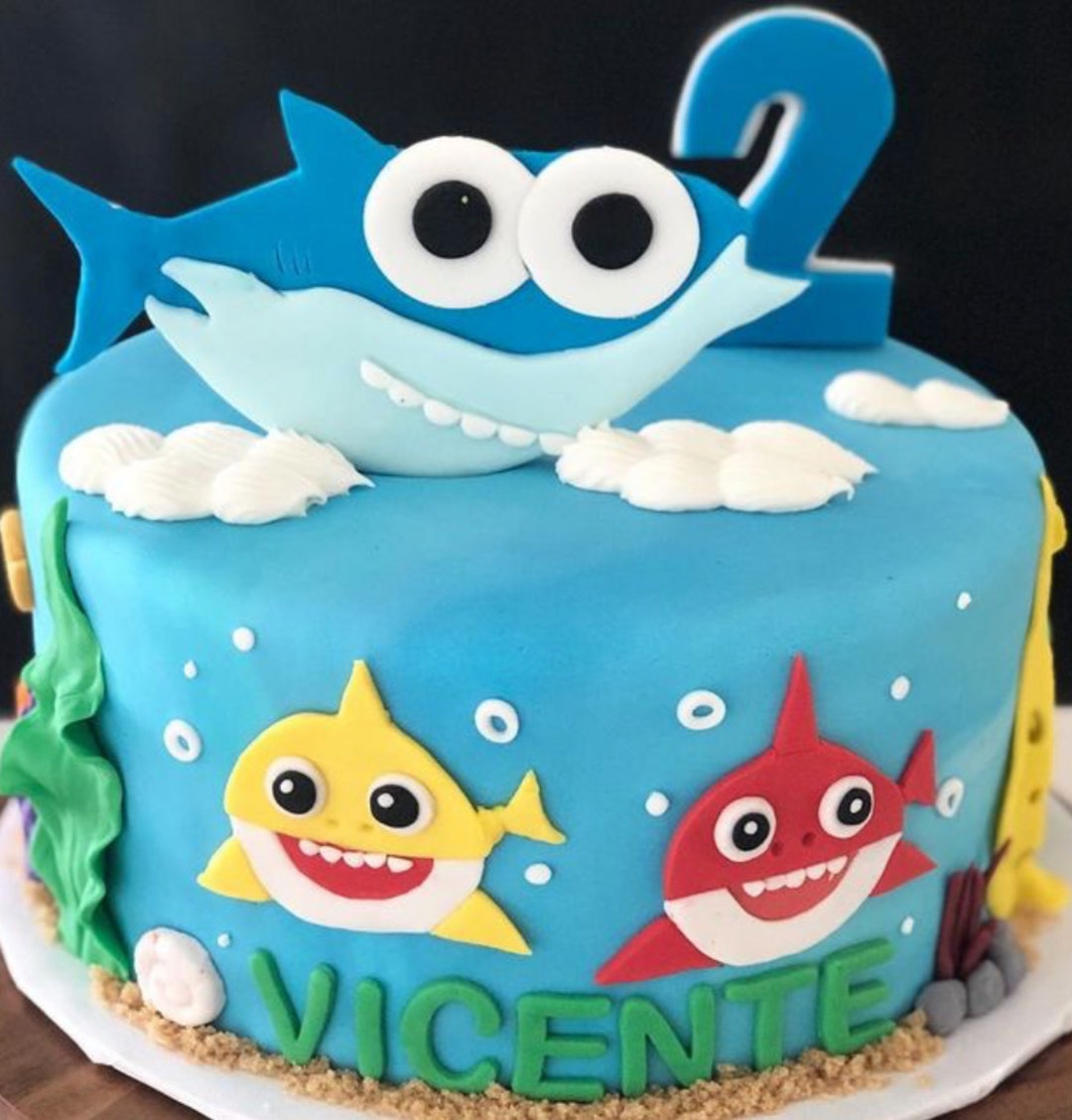 Shark Themed Fondant Cakes - Etsy