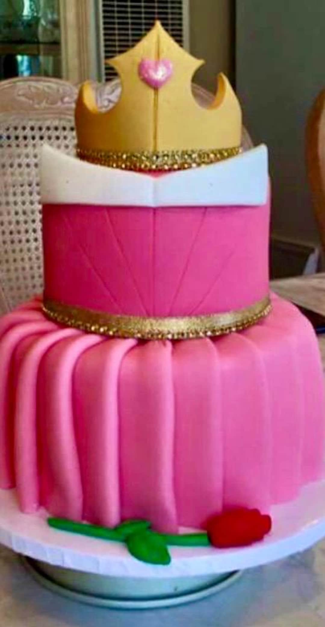 Pink Princess Dress Themed Fondant Birthday Cake - Etsy