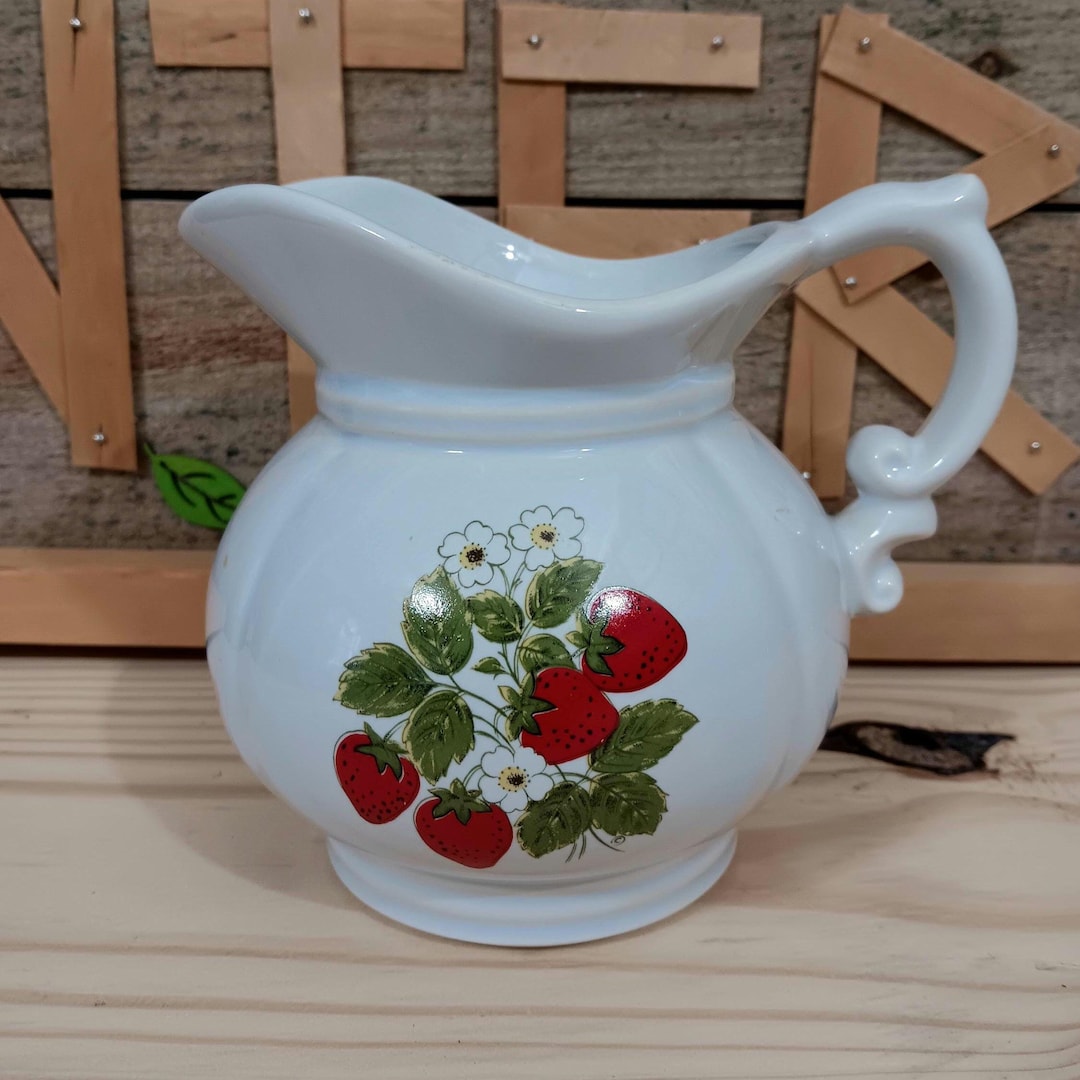 Mccoy Pottery Strawberry Pitcher, Vintage Strawberry Country Fields ...