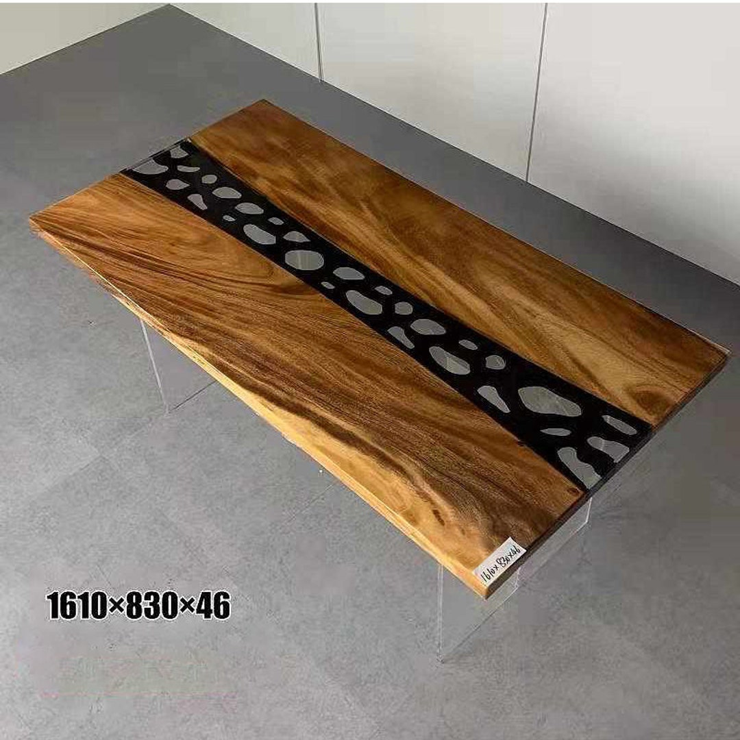 Walnut Wood Table Epoxy River Table Handmade Conference Table Resin ...