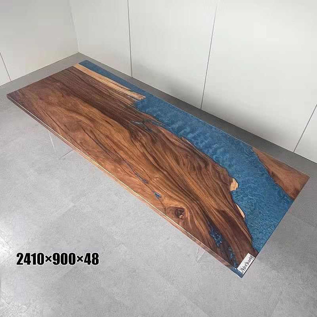 Walnut Wood Table Epoxy River Table Handmade Ocean Table Sea Resin ...