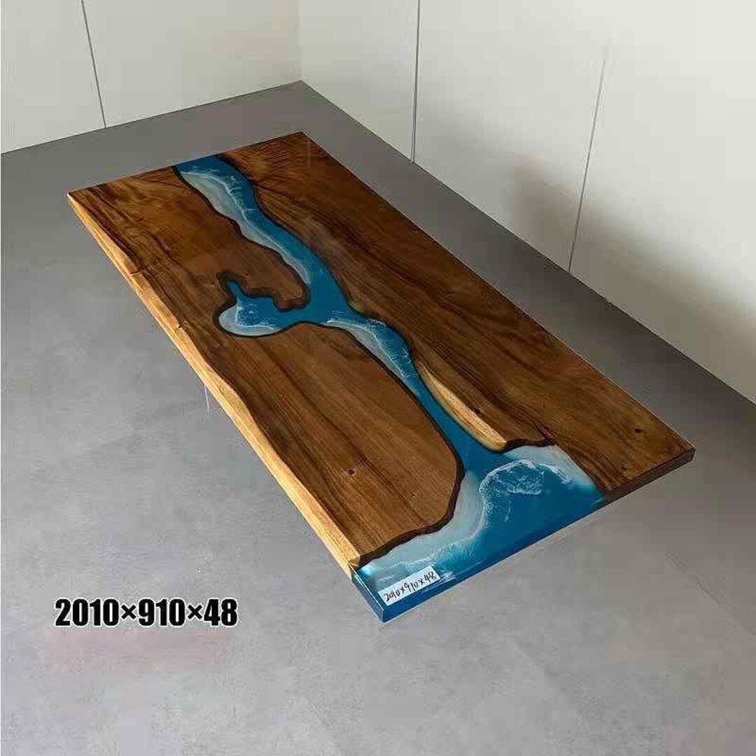 Walnut Wood Table Epoxy River Table Handmade Ocean Table Sea Resin ...