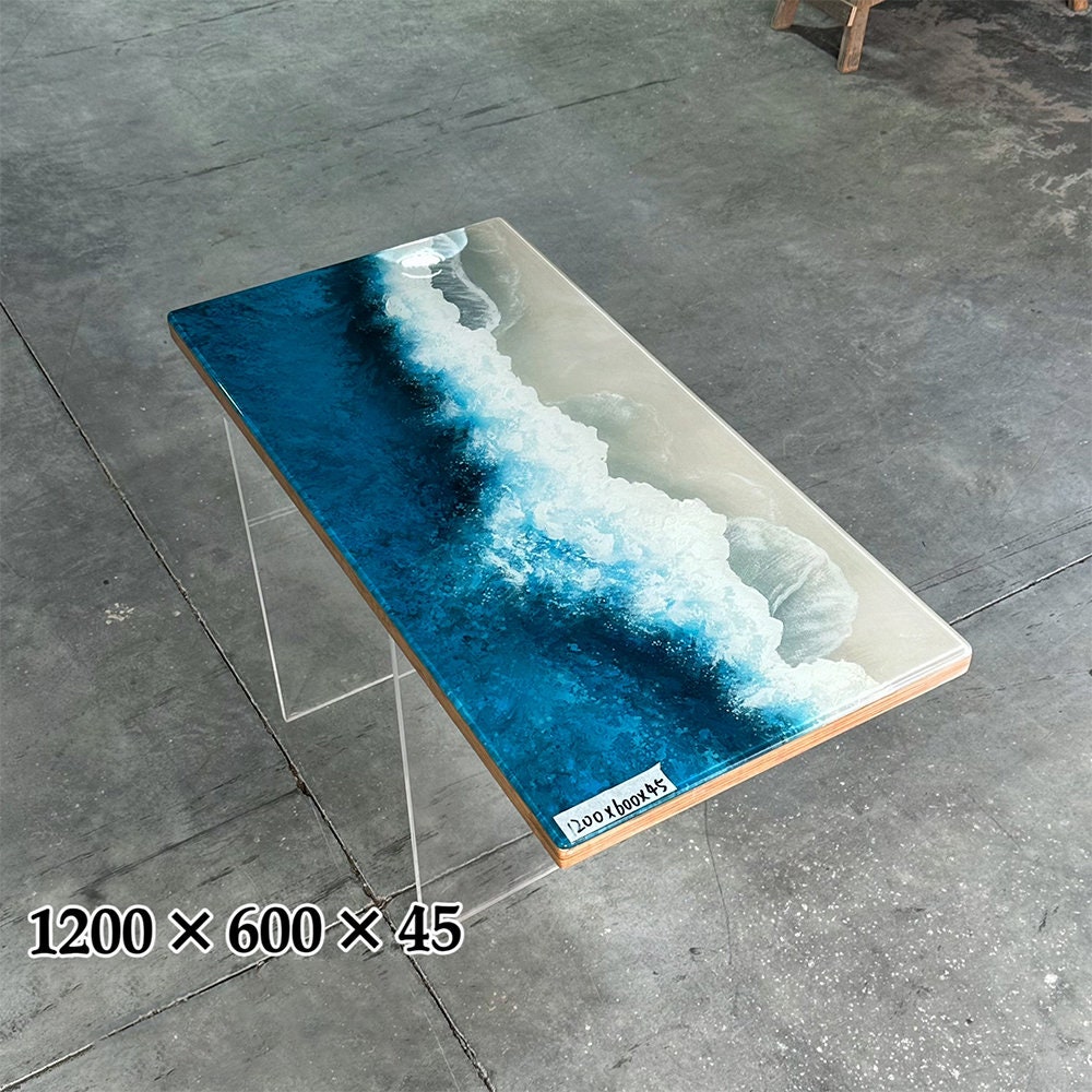 Walnut Wood Table Epoxy River Table Handmade Ocean Table Sea Resin ...