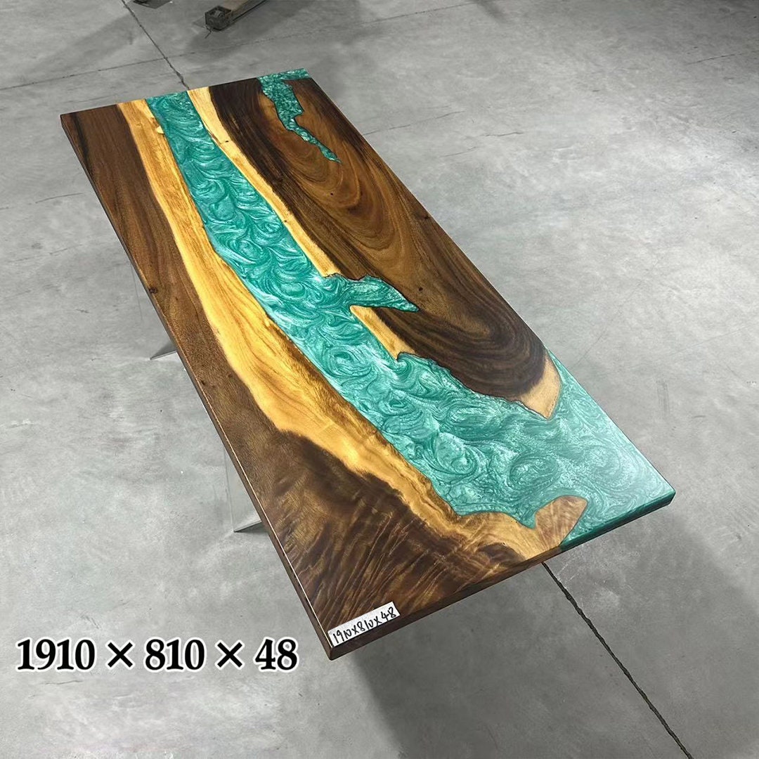 Walnut Wood Table Epoxy River Table Handmade Ocean Table Sea Resin ...