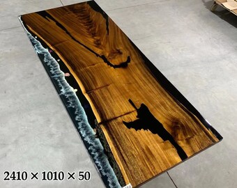 Walnut Wood Table Epoxy River Table Handmade Conference Table Resin ...