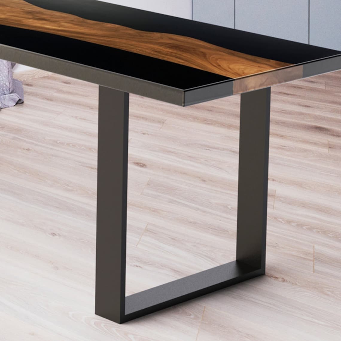 Walnut Wood Table Epoxy River Table Handmade Conference Table Resin ...