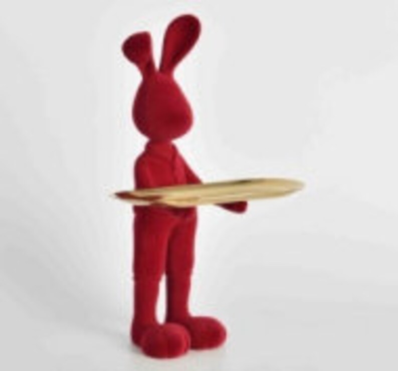 Handmade Red MR. Rabbit Sculpture Unique Luxury Home Decor - Etsy