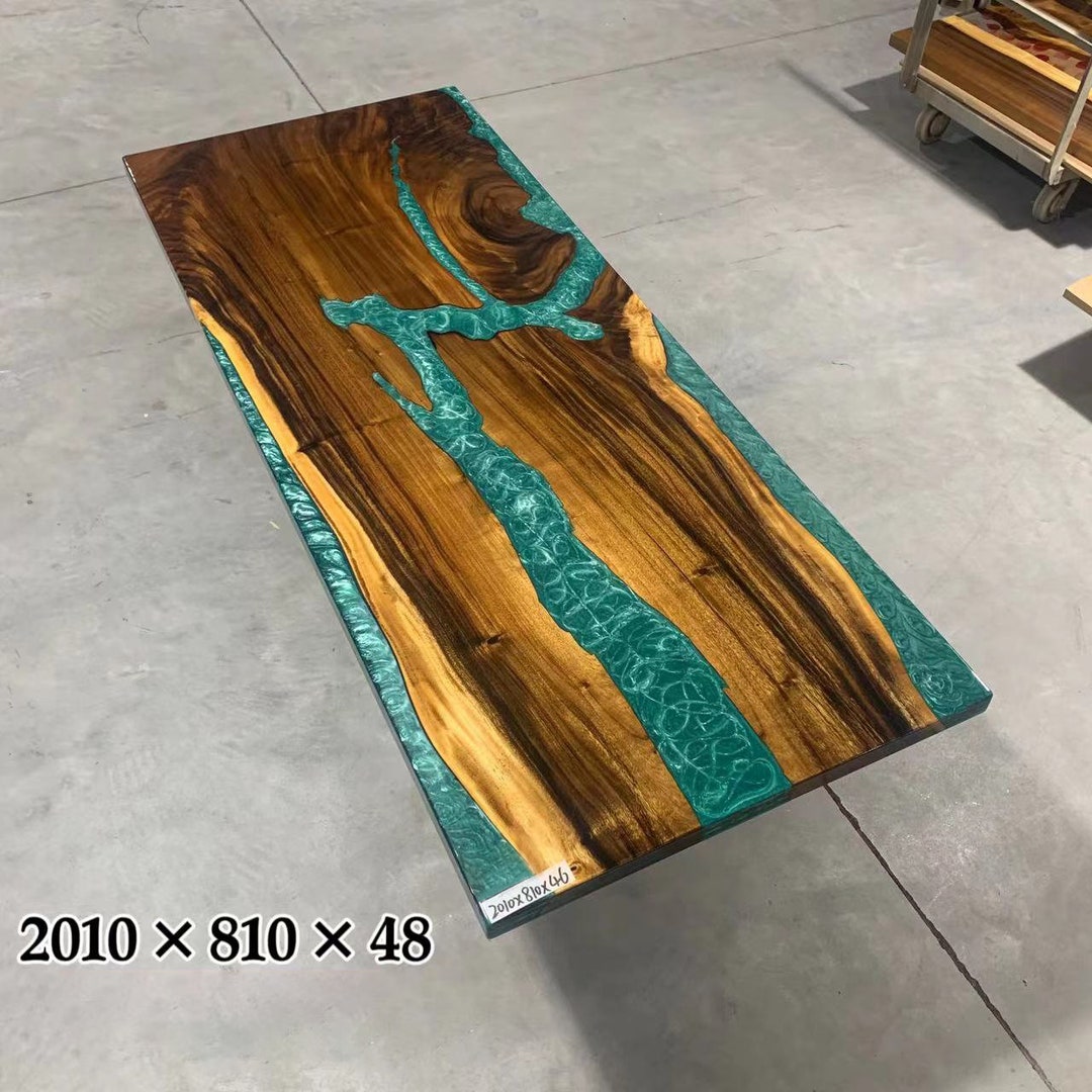 Walnut Wood Table Epoxy River Table Handmade Ocean Table Sea Resin ...