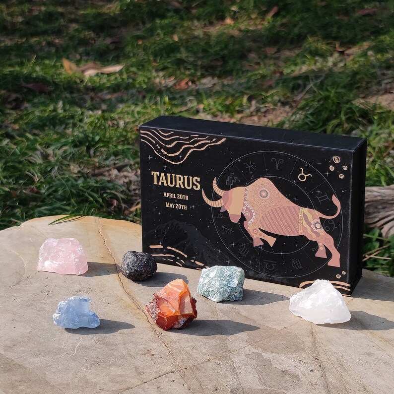 Aovila Taurus Zodiac Crystals Gift Set Taurus Healing Crystals ...