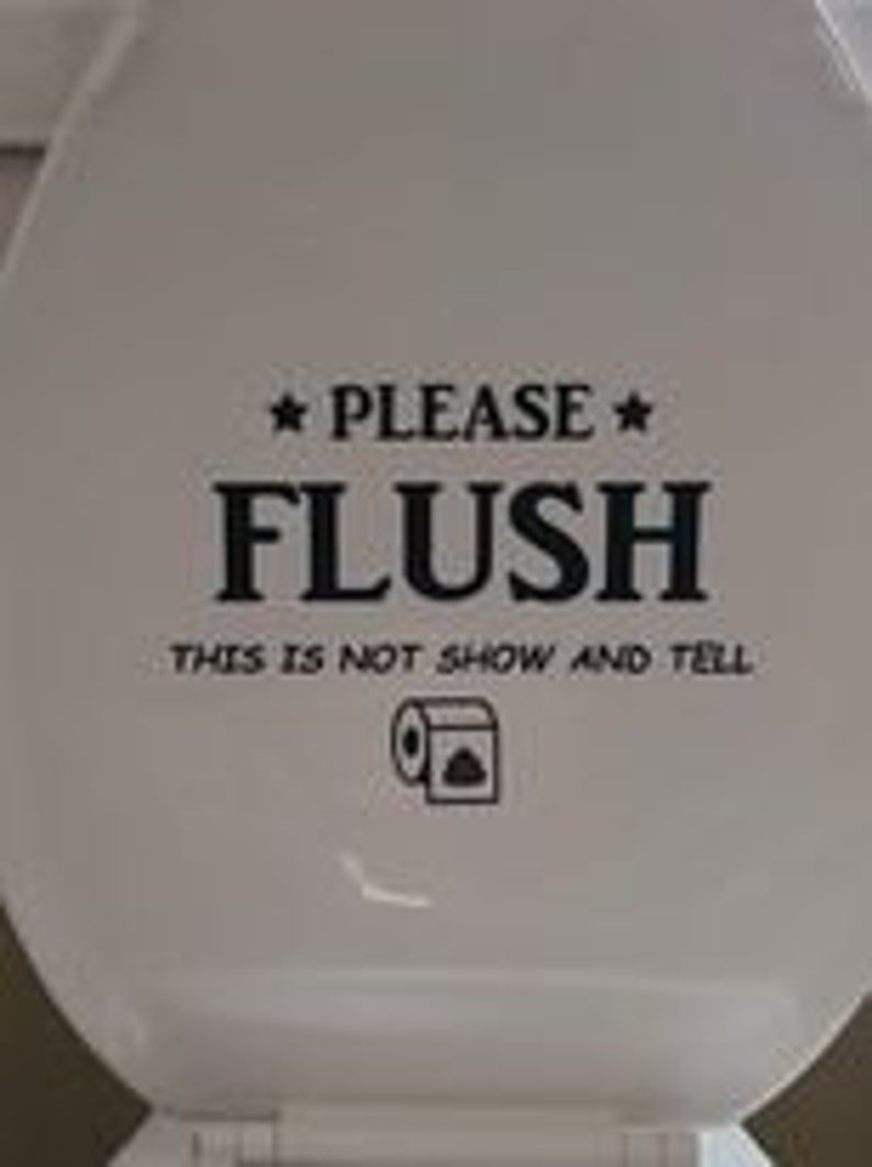Please Flush Toilet Bowl Sticker - Etsy
