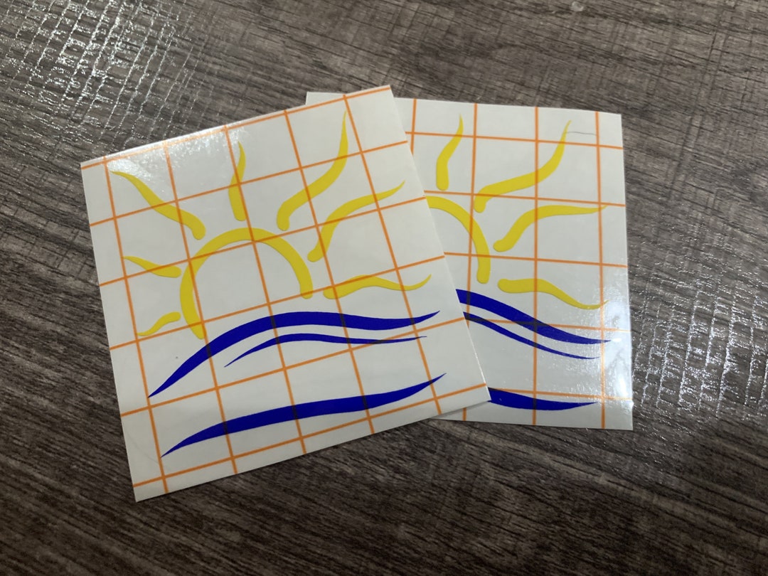 Naturist Nudist Symbol 2 Pack - 2.5"x 2.5" Yellow & Blue Vinyl Sticker ...