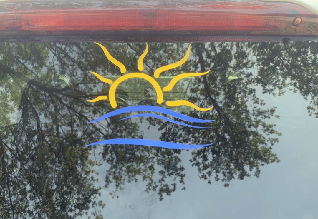 Naturist Nudist Symbol 5"x 5" Yellow & Blue Vinyl Transfer Sticker ...