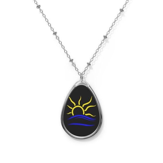 Naturist Symbol Black Oval Necklace - Etsy Canada