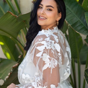 Plus Size Lace Robe XL XXL Robe White Bridal Robe Boudoir - Etsy