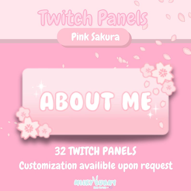 30 Twitch Panels, Pink Sakura Panles, Cherry Blossom Twitch, Twitch ...
