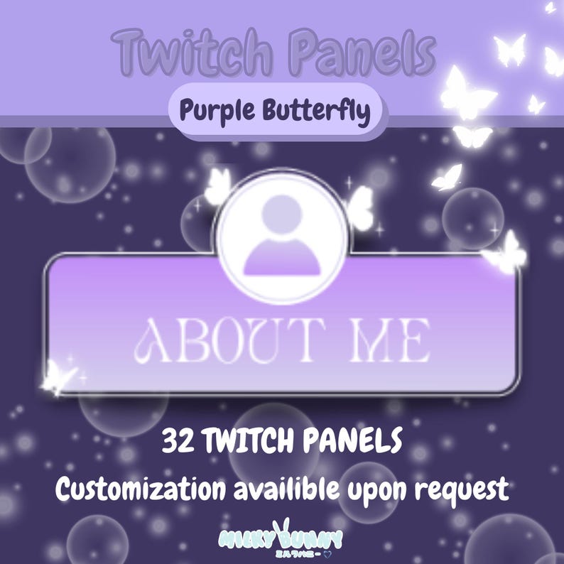 30 Twitch Panels, Purple Butterfly Panles, Butterfly Twitch, Twitch ...