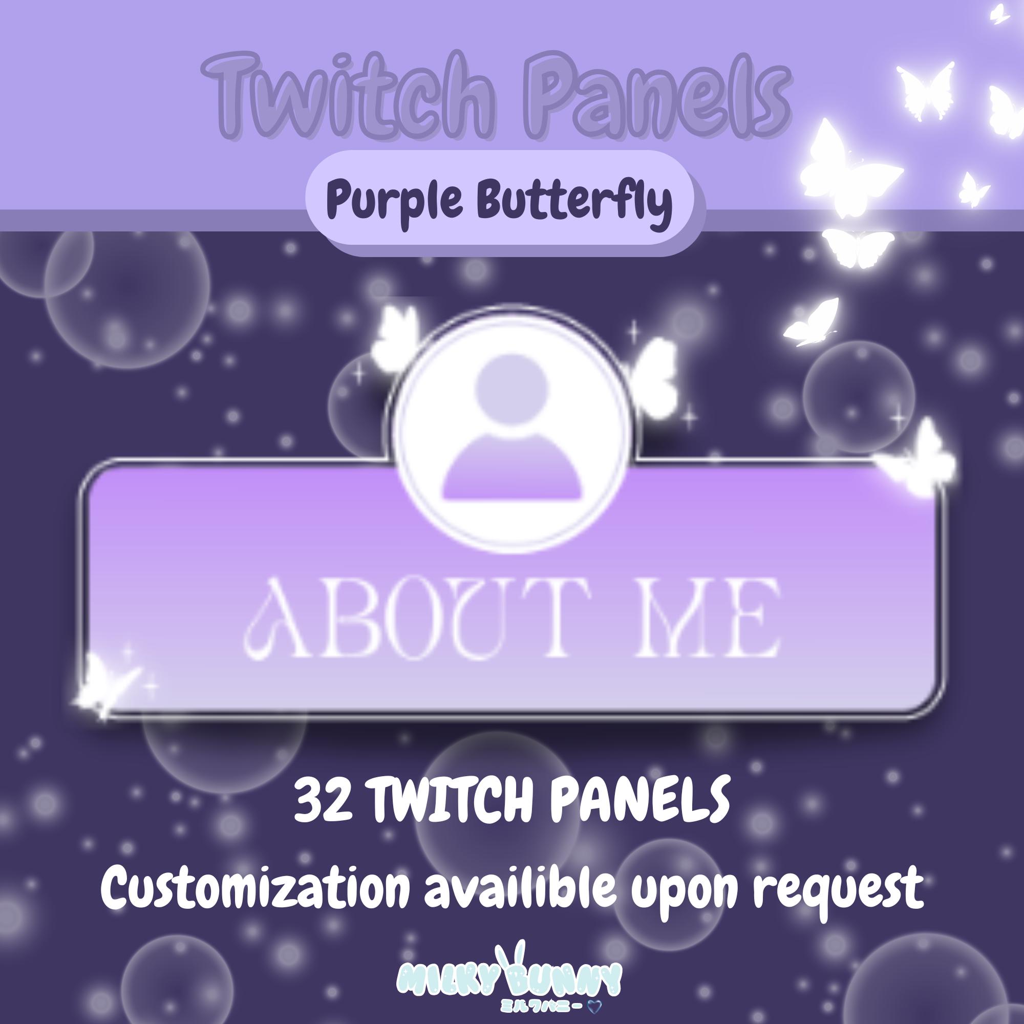 30 Twitch Panels, Purple Butterfly Panles, Butterfly Twitch, Twitch ...