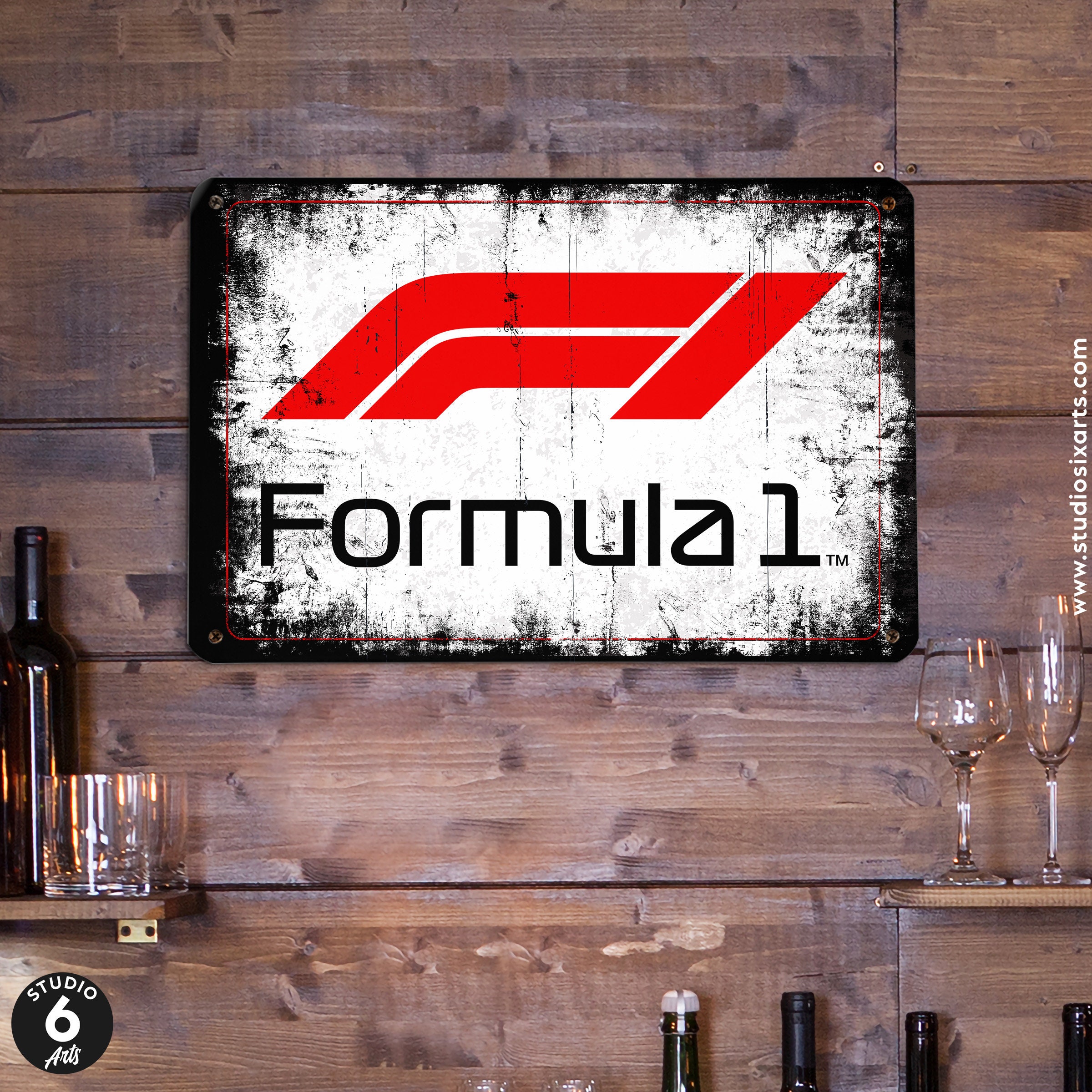 Vintage F1 Sign Decoración de pared de metal de Fórmula 1 | Etsy