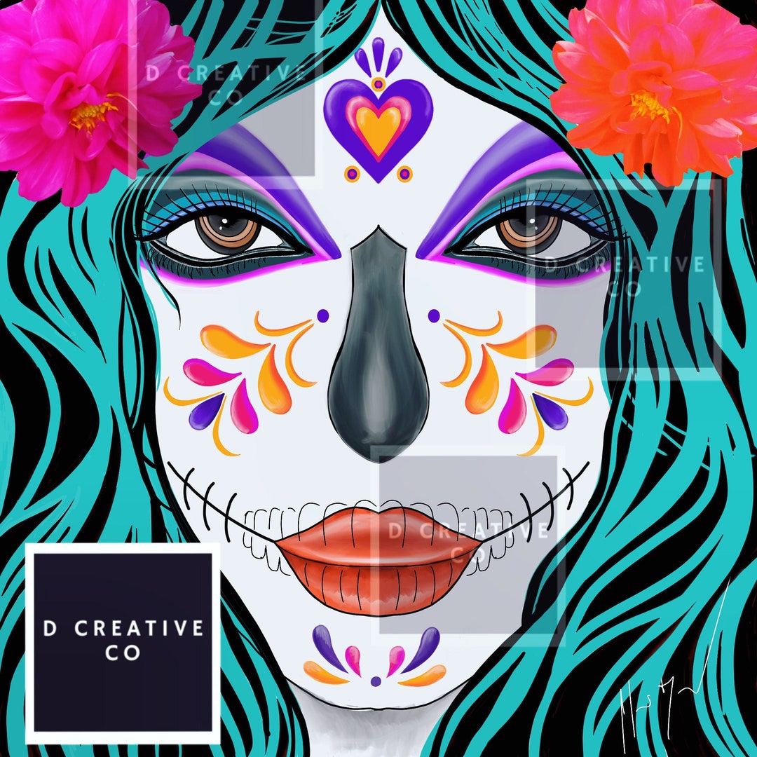 Digital Turquoise Catrina .PNG for Download - Etsy