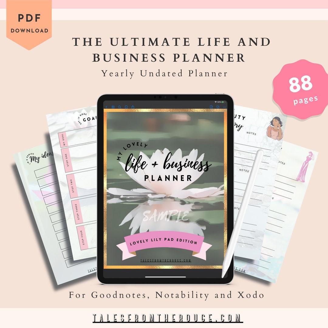 Digital Undated Planner Lily Pad Theme, Ultimate Printable Journal ...