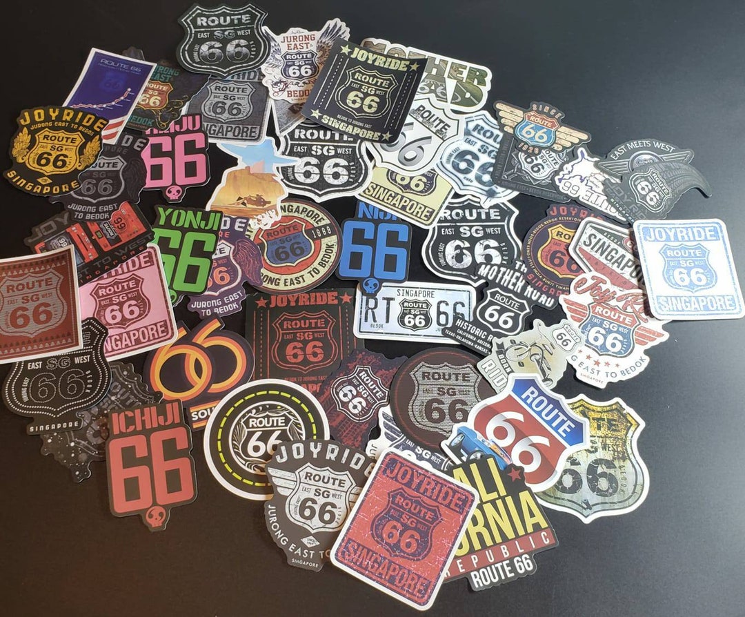 50 Pack Route 66 Stickers Vinyl Stickers Hard Hat Decal Car Decal ...
