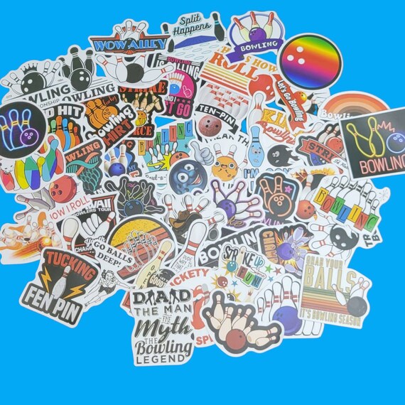 50 Pack Bowling Stickers Hard Hat Decal Coffee Cup Decal Car - Etsy