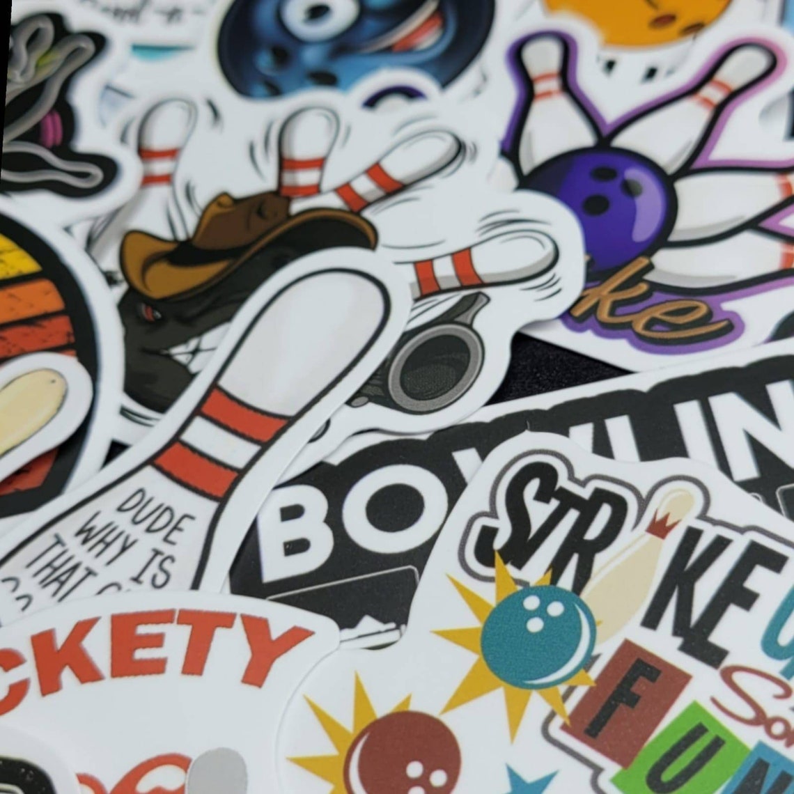 50 Pack Bowling Stickers Hard Hat Decal Coffee Cup Decal Car - Etsy