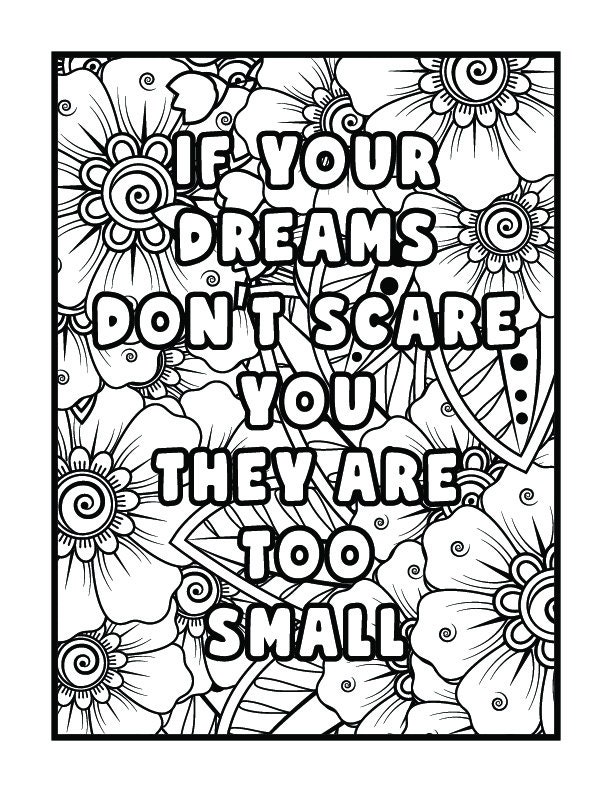 Motivational/inspirational Coloring Pages/digital Downloads - Etsy