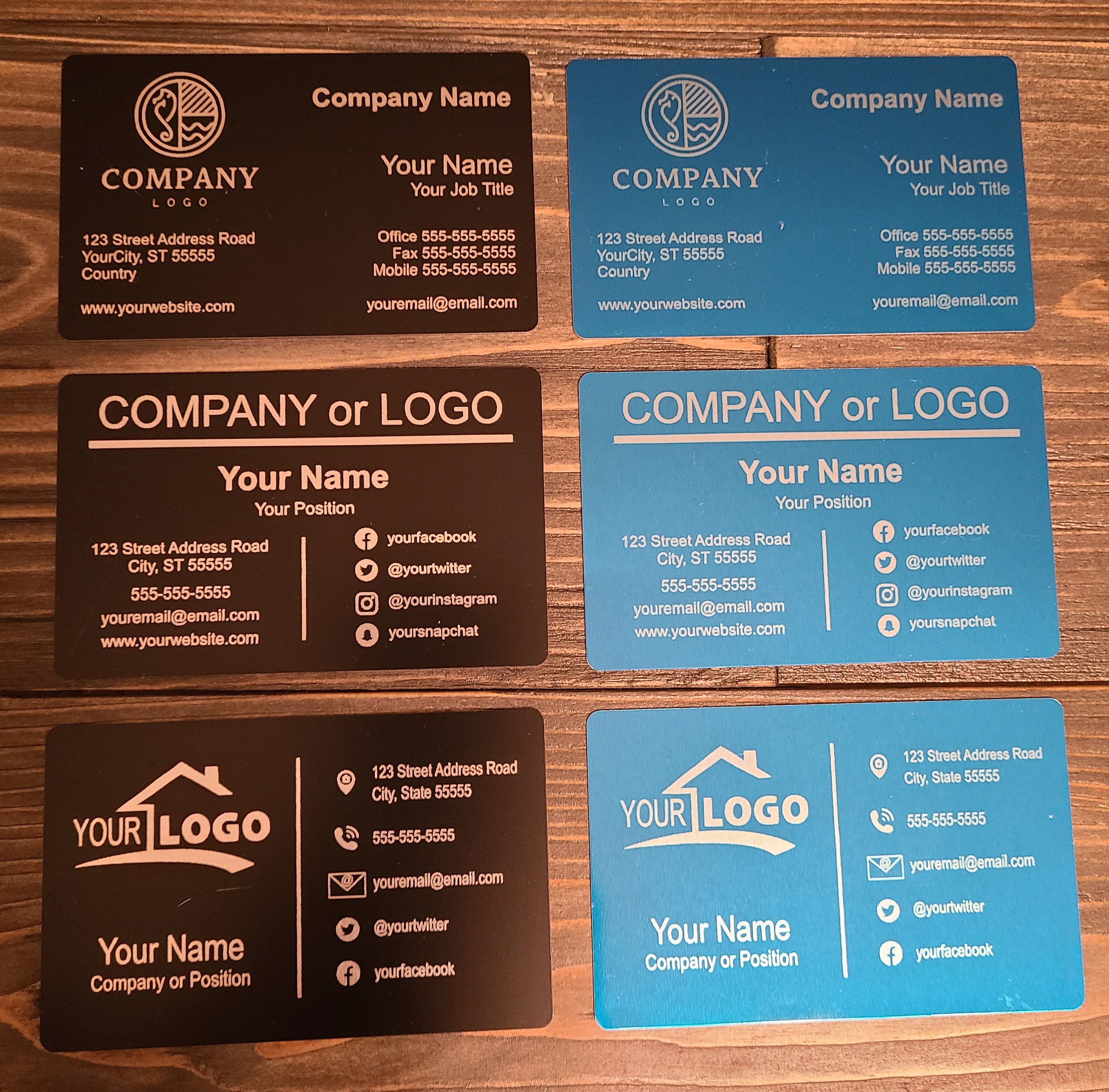 Custom Laser Engraved Metal Business Cards - Etsy