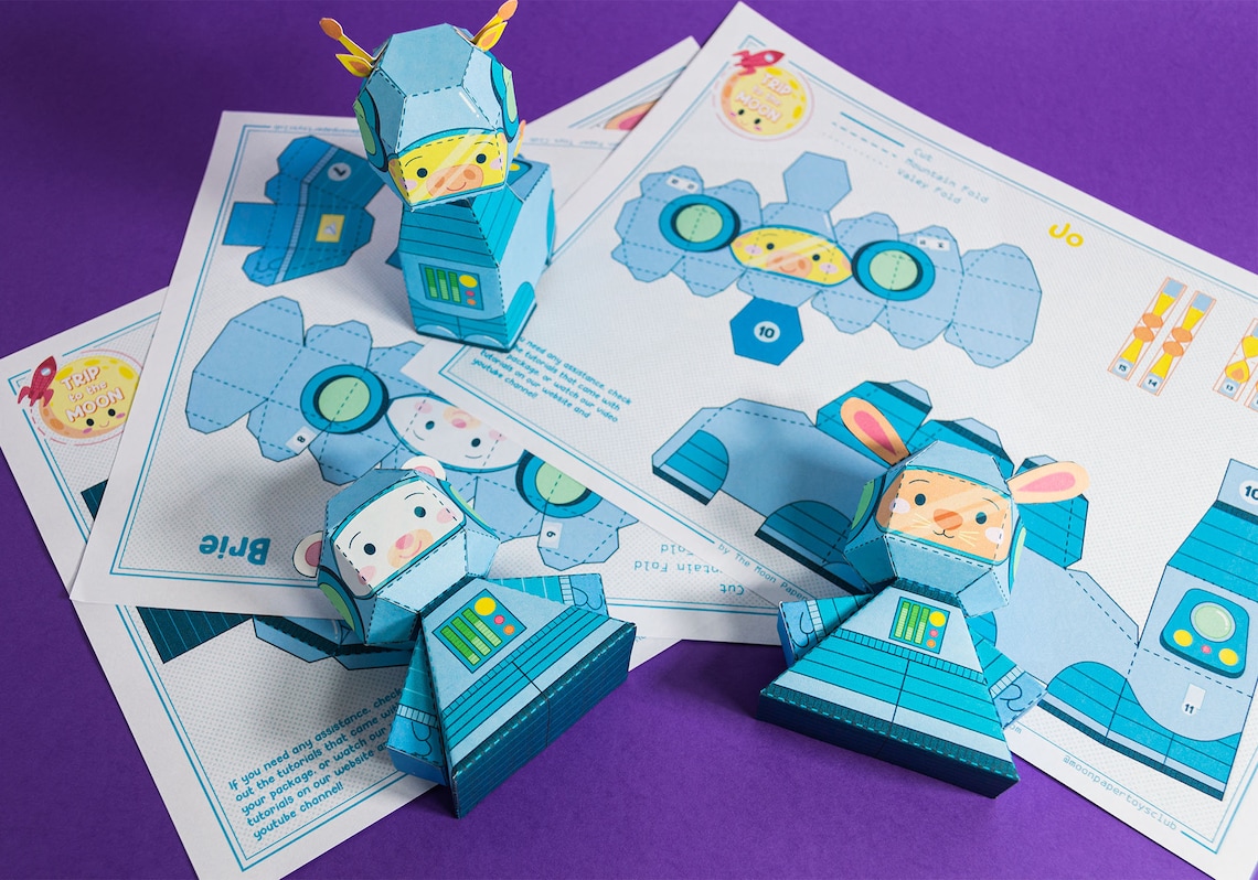 Trip to the Moon Paper Toy Kit - Etsy